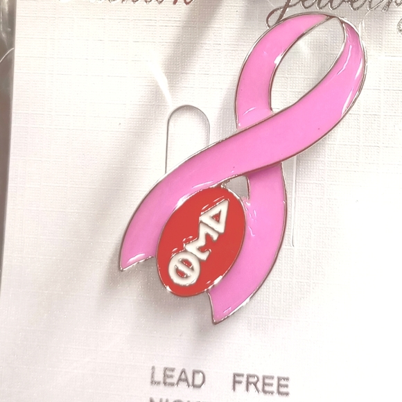 Jewelry | Delta Sorority Breast Cancer Awareness Pink Ribbon Brooch ...